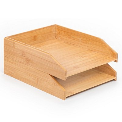 Woodluv Letter Tray Desk Organiser, Document Tray, Document Storage A4 ...