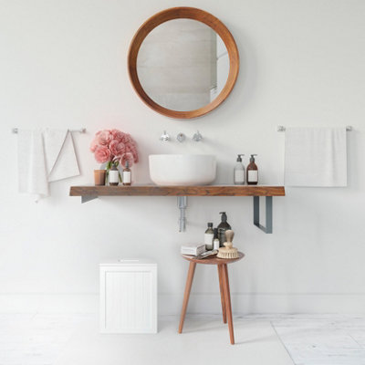 Woodluv Toilet Roll Storage Toilet Paper Storage Basket Slimline Toilet Paper Holder Wooden Bathroom Storage boxes
