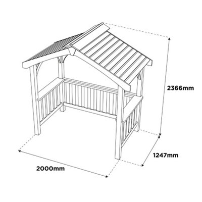 Woodshaw Appleton Barbecue BBQ Shelter Wooden Garden Arbour Gazebo Pergola