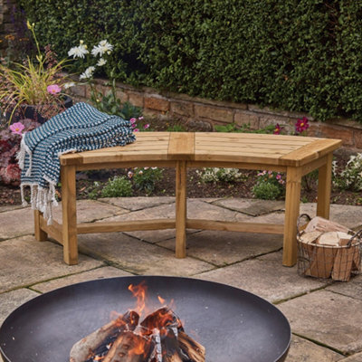 Woodshaw Curved Appleton Wooden Garden Park Patio Tree Bench 2 Seater ...