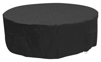 Woodside 6-8 Seater Round Patio Set Cover BLACK