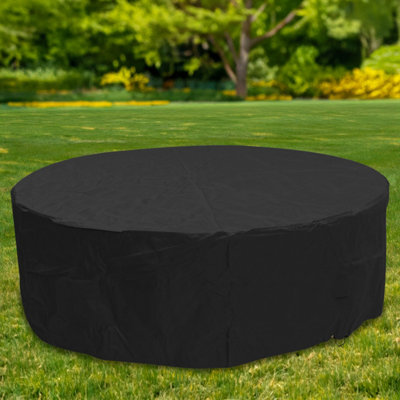 Woodside 6-8 Seater Round Patio Set Cover BLACK