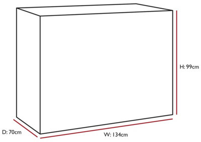 Woodside Black 2 Seater Outdoor Garden Bench Cover 1.34m x 0.7m x 0.99m