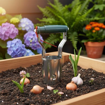 Woodside Bulb Planter Garden Tool Quick & Easy Stainless Steel Planting ...