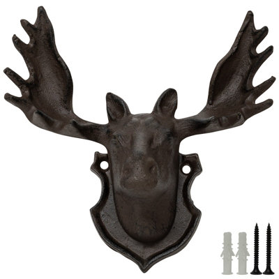 Woodside Cast Iron Wall Mounted Moose Head Statue | DIY at B&Q