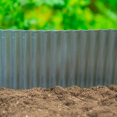 Woodside Galvanised Corrugated Steel Lawn/Path Border Edging Flexible ...