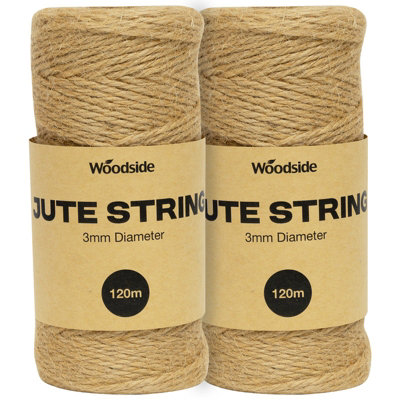 Woodside Garden Twine Jute String Natural & Strong for Crafts & DIY 3mm ...