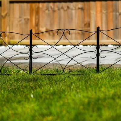 Woodside Hanworth Garden Metal Border Edging 4 PACK