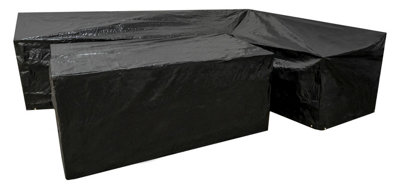 Woodside L Shape Outdoor Garden Corner Sofa & Table Dining Set Cover ...