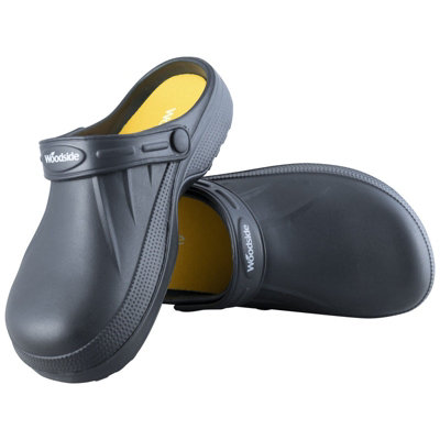 Woodside Mens/Womens Slip On Garden Clog Mule Work Shoes BLACK SIZE 4