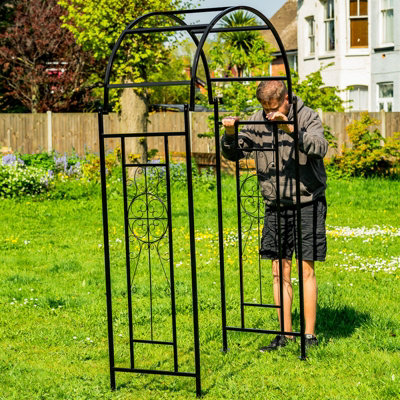 Woodside Metal Garden Arch, Traditional Decorative Archway for Paths ...