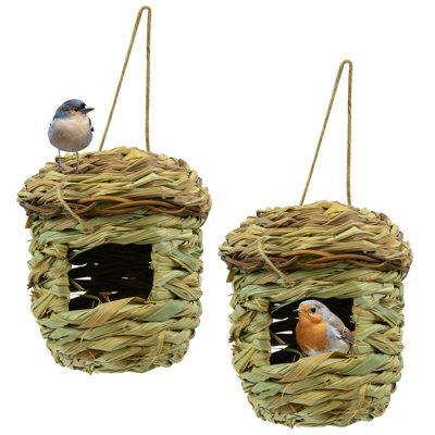 WOODSIDE NATURAL HANGING GARDEN BIRD BOX/NEST/HOUSE FOR SMALL BIRDS ...