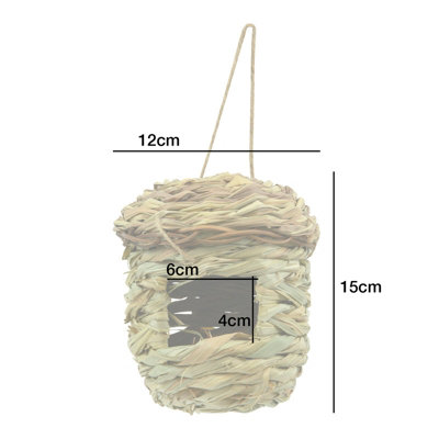 Woodside Natural Hanging Garden Bird Box/Nest/House for Small Birds ...