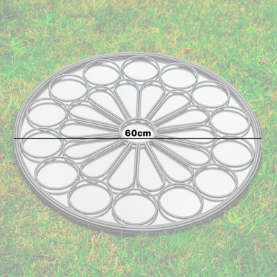 Woodside Ryton Decorative Round Outdoor Garden Mirror, Dia: 60cm