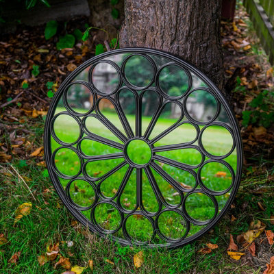 Woodside Ryton Medium Decorative Round Outdoor Garden Mirror | DIY at B&Q