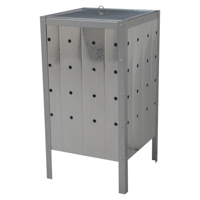 WOODSIDE SQUARE GARDEN GALVANISED STEEL RUBBISH INCINERATOR - 100L CAPACITY