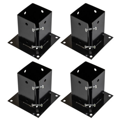 Woodside Steel Bolt Down Fence 100mm Timber Post Holder/Support Base ...