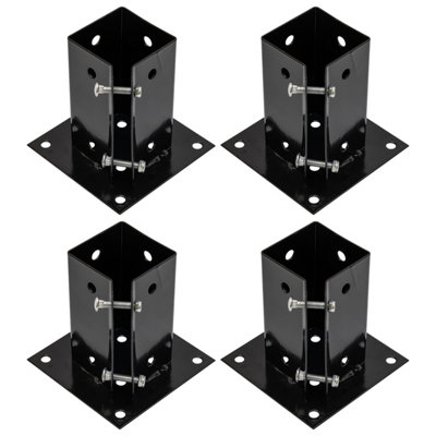 Woodside Steel Bolt Down Fence 75mm Timber Post Holder/Support Base ...