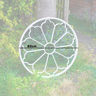 Woodside Upton Large Decorative Round Outdoor Garden Mirror