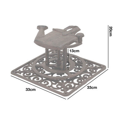 Woodside Wind Up Cast Iron Wall Mounted Garden Winding Water Hose Reel ...