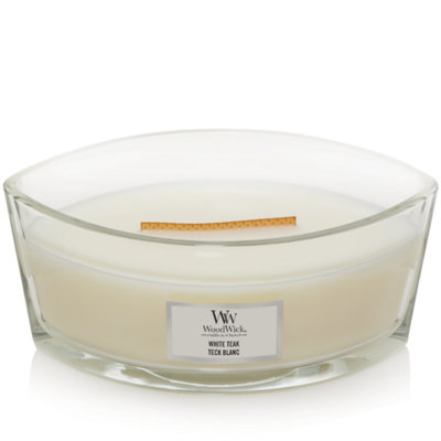 WoodWick Ellipse Candle White Teak