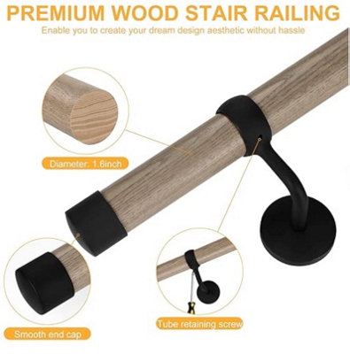 Woodworx Premium - Driftwood - 3.6m Indoor Stair Handrail Kit - Easy ...