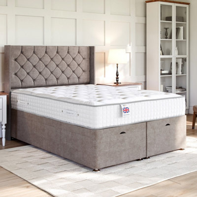 Wool Bronze Ottoman Divan 3FT Single Side Lift Ottoman