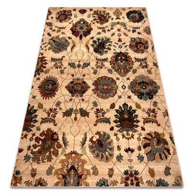 Wool carpet OMEGA LATICA flowers cream 235x350 cm