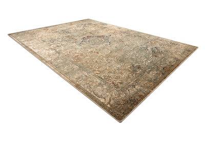 Wool carpet OMEGA LUMIER Ornament vintage iron green 170x235 cm