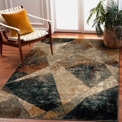 WOOL CARPET OMEGA RAMI MOSAIC EMERALD 235X350 CM