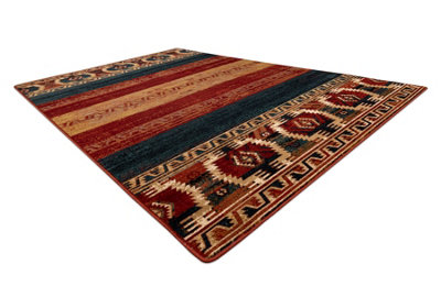 Wool carpet OMEGA VRITTI ethnic, ruby 235x350 cm