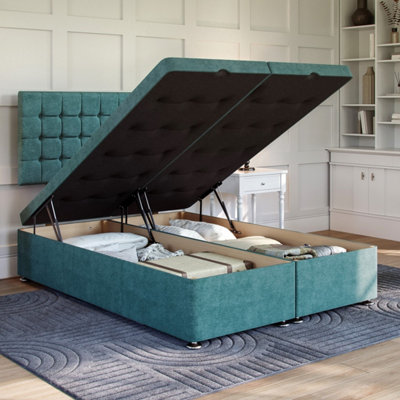Wool Jade Ottoman Divan 2FT6 Small Single End Lift Ottoman + County ...