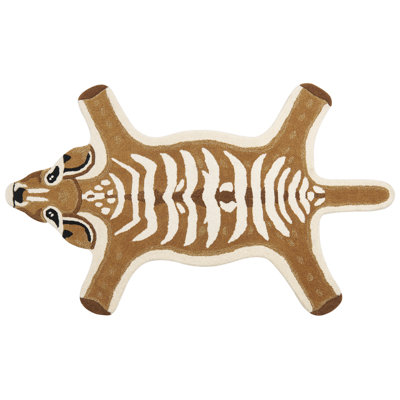 Wool Kids Rug Antelope 100 x 160 cm Brown ZAZA | DIY at B&Q
