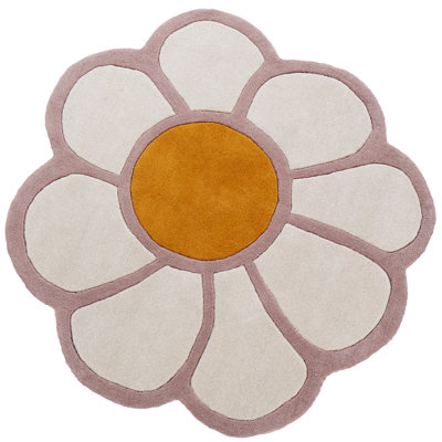 Wool Kids Rug Flower 120 cm Multicolor THUMBELINA at B&Q