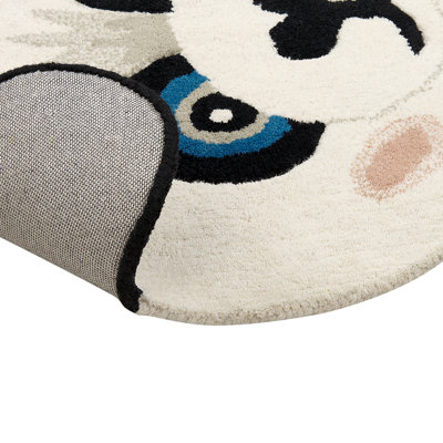 Wool Kids Rug Panda 100 x 160 cm Black and White JINGJING