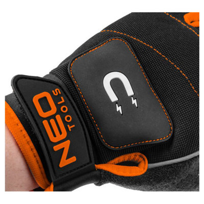 Work Gloves with Magnet Fingerless Size 10 NEO TOOLS