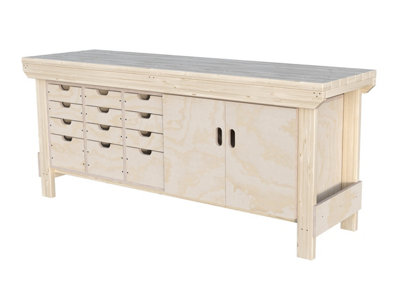 Workbench MDF top, large heavy-duty table (H-90cm, D-120cm, L-150cm ...