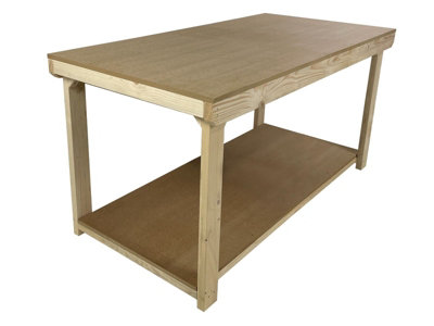 Workbench MDF top, large heavy-duty table (H-90cm, D-90cm, L-120cm ...