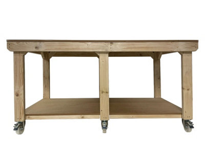 Workbench MDF top, large heavy-duty table (H-90cm, D-90cm, L-210cm ...