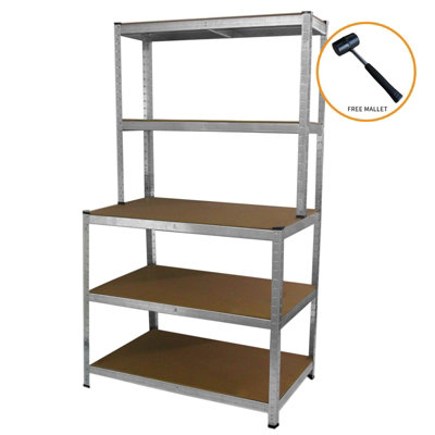 Workbench Table Boltless Worktable Galvanised Metal Shelving Storage ...