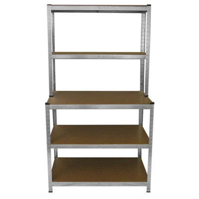 Workbench Table Boltless Worktable Galvanised Metal Shelving Storage ...