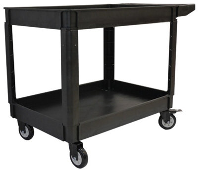Workhorse Black Heavy Duty Multi-Purpose Trolley with 2 Trays - 250kg ...