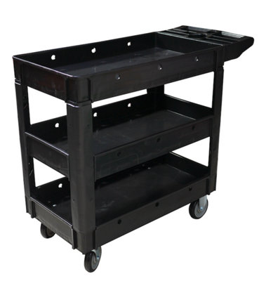 Workhorse Black Multi-Purpose Trolley with 3 Trays - 250kg Capacity