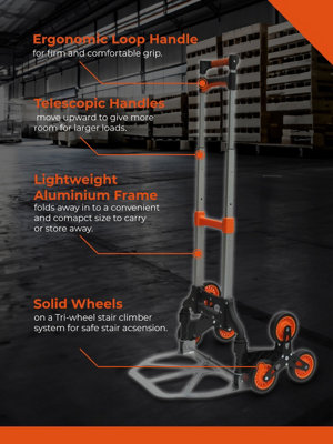Workhorse Compact Aluminium Stair Climber Sack Truck - Folding Toe ...