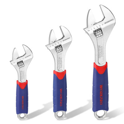 Workpro Adjustable Spanner Set 3-Piece, Metric and Sae Wrench 150 mm ...