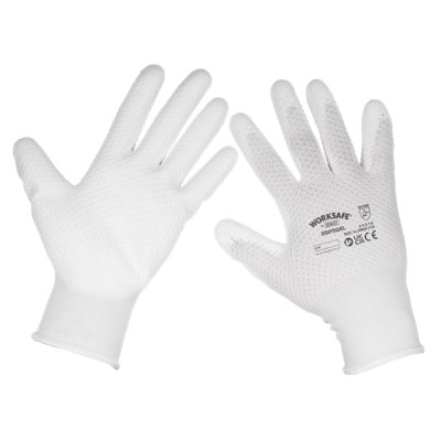 Worksafe White Precision Grip Gloves Diamond Effect X-Large Pair ...