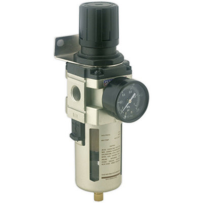 Workshop Air Supply Filter & Regulator - 140cfm Max Airflow - 1/2" BSP ...