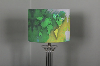 World map yellow and green (Ceiling & Lamp Shade) / 25cm x 22cm / Lamp ...