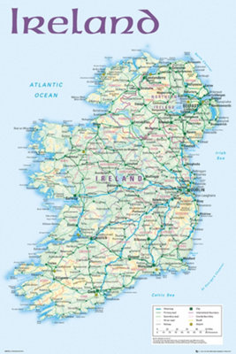World Maps Ireland Map 61 x 91.5cm Maxi Poster | DIY at B&Q