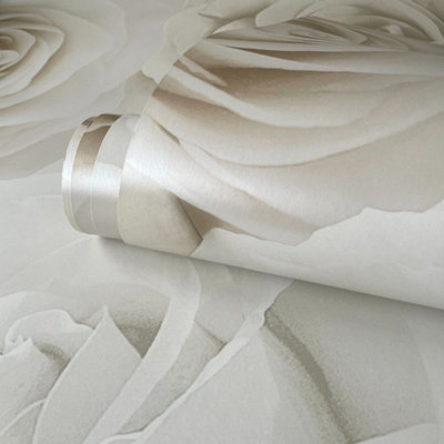 World of Wallpaper Melany Rose Wallpaper Ivory Cream AF0015